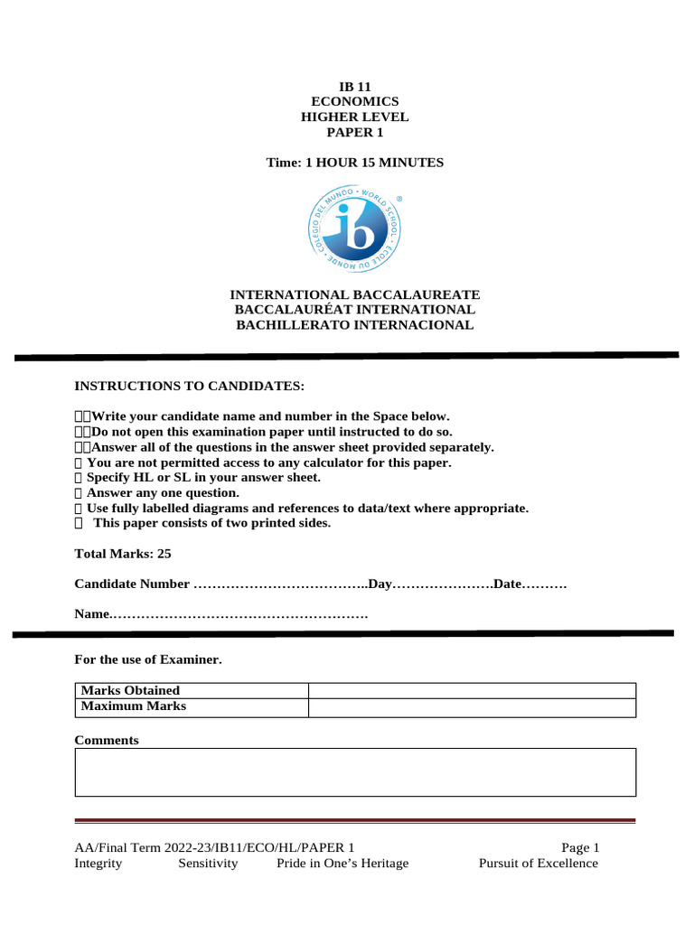 2023- Economics P[1] QP | PDF | Economics | Business Cycle