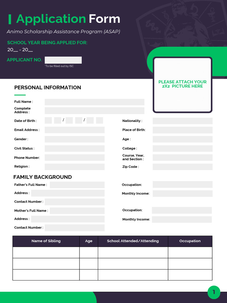 ASAP Application Form | PDF