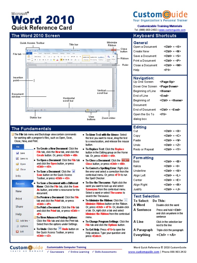 Word 2010 | PDF | Button (Computing) | Tab (Gui)