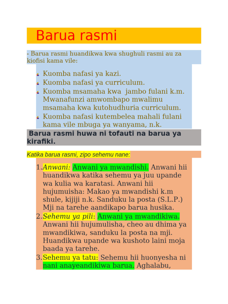 Barua RASMI | PDF
