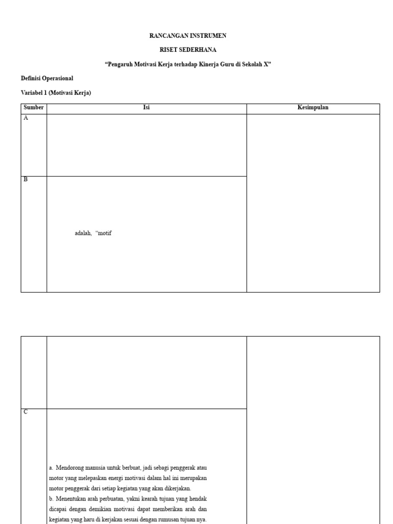 Rancangan Instrumen KEL 3 Fix | PDF