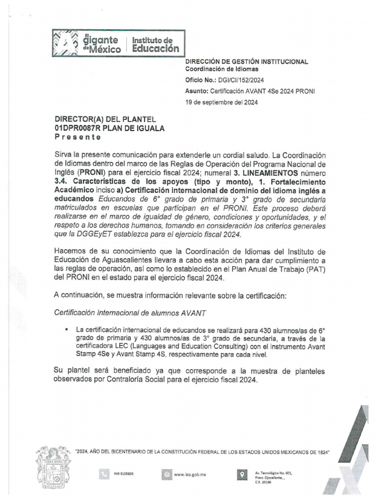 01DPR0087R Plan de Iguala | PDF