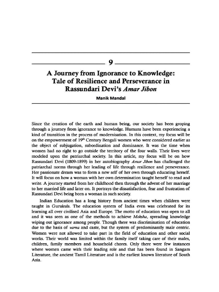 A Journey From Ignorance to Knowledge Ta | PDF