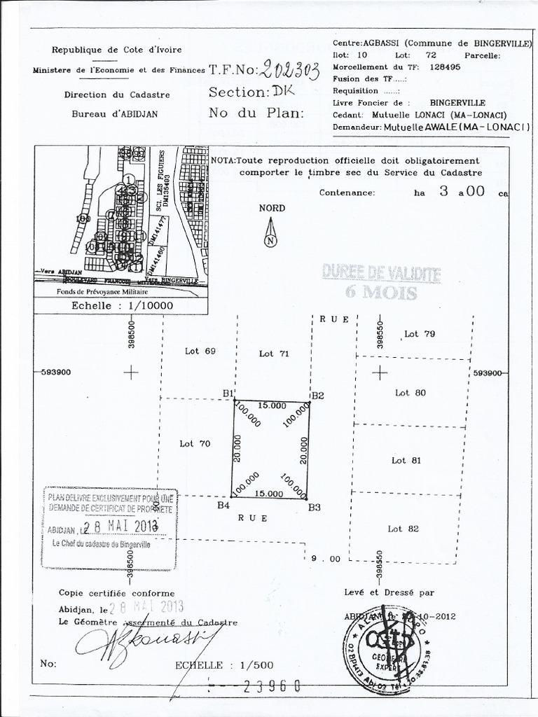 Extrait Topographique LONACI | PDF