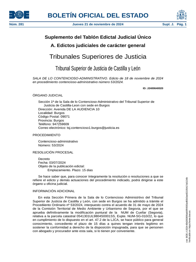 Web Bdatos Diarios Boe J Dias 2024 11 21 Pdfs BOE-J-2024-17a5134b | PDF | Esfera pública ...