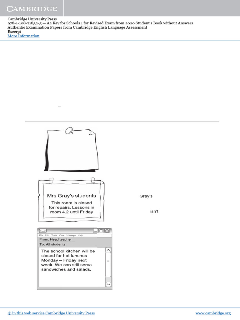 A2 Key For School Test Reading and Writing | PDF