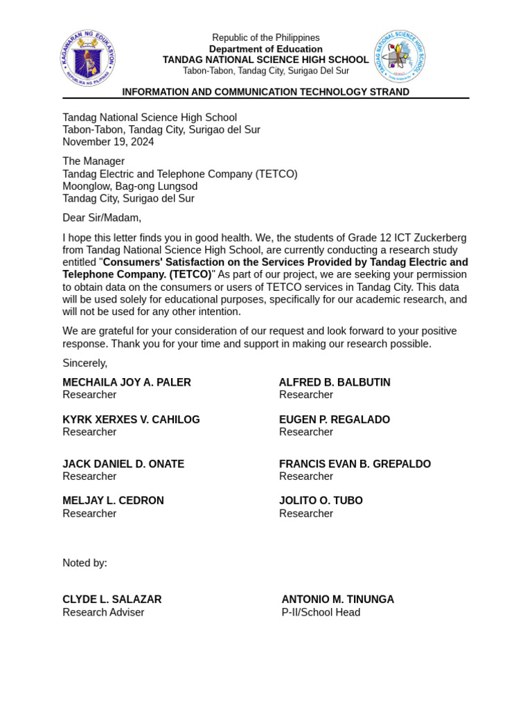 Permission Letter Tetco | PDF