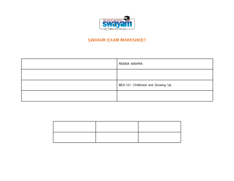 Reema Mishra's Mark Sheet for BES-121 | PDF