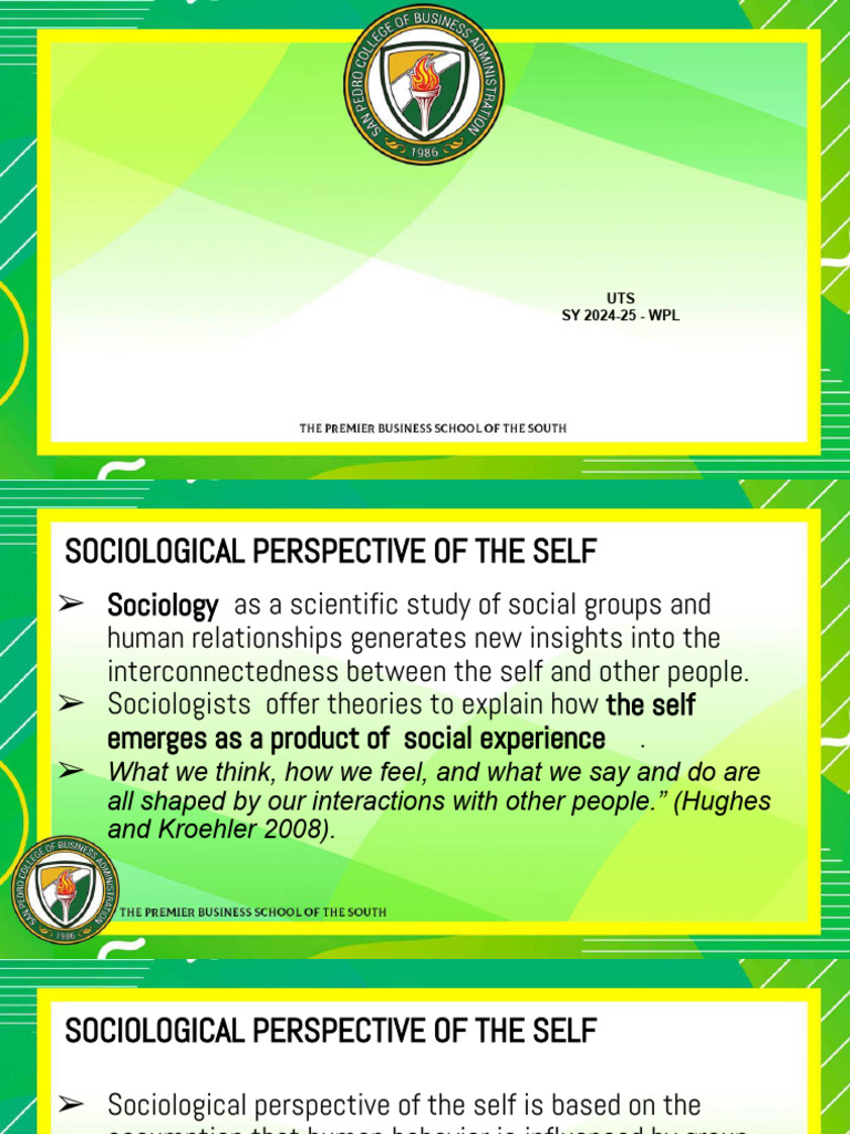 UTS - The Sociological Perspective | PDF | Sociology | Self Concept