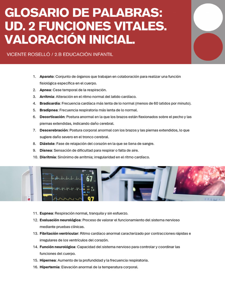 Glossari Ud2 Pa | PDF | Corazón | Sistema cardiovascular