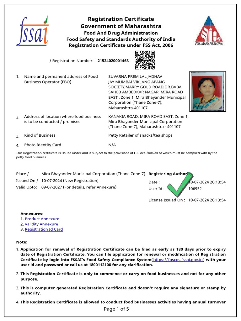 Stall License | PDF | Identity Document