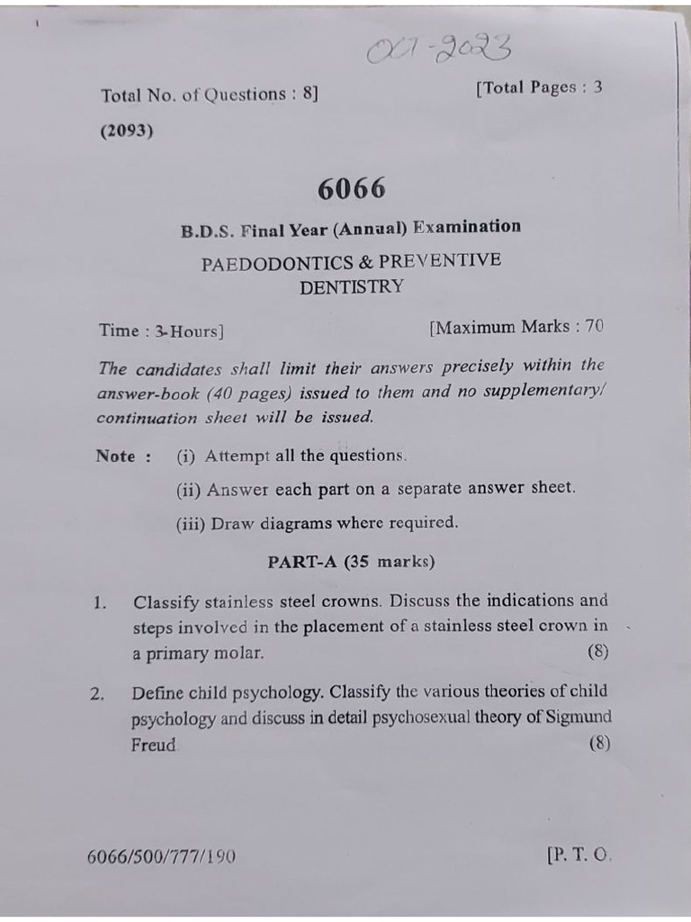 Previous Year Question Papers | PDF