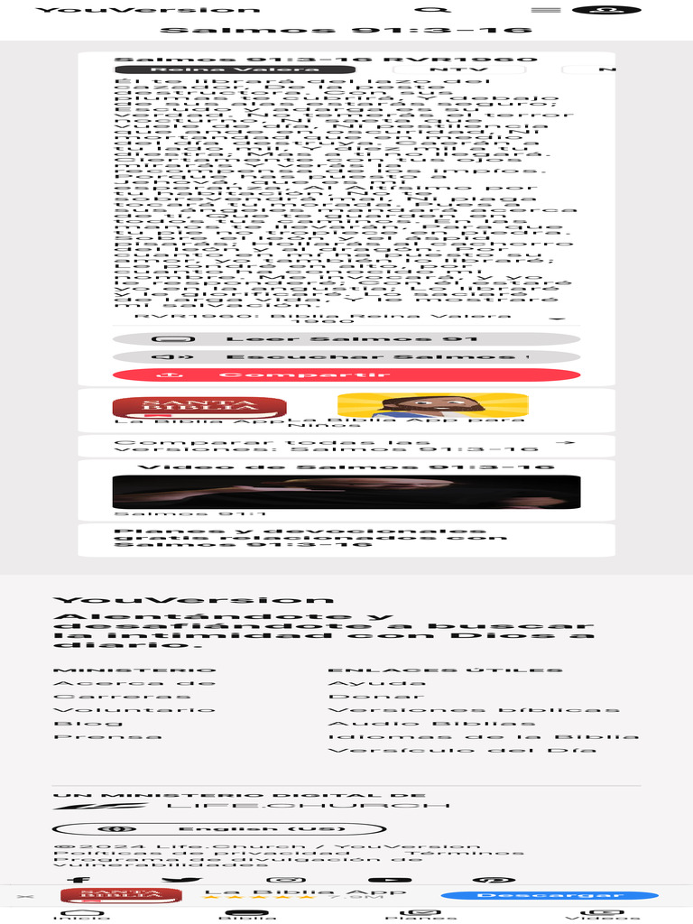 Salmos 913-16 Él Te Librará Del Lazo Del Cazador, de La Peste ...