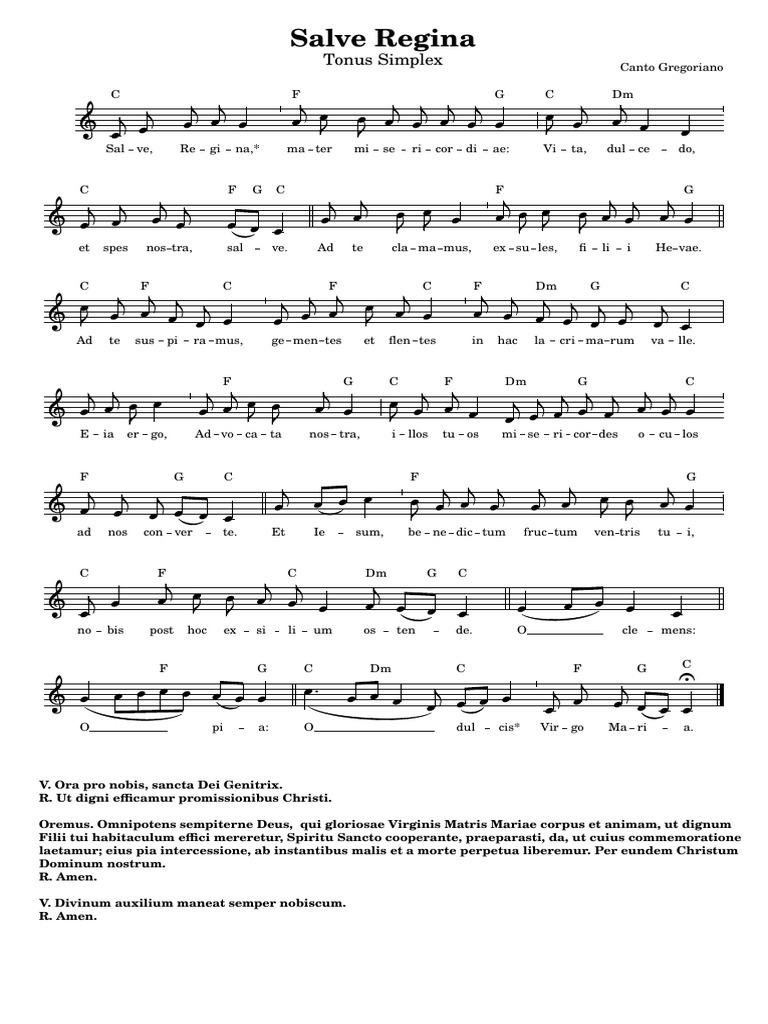 Salve Regina Simplex | PDF