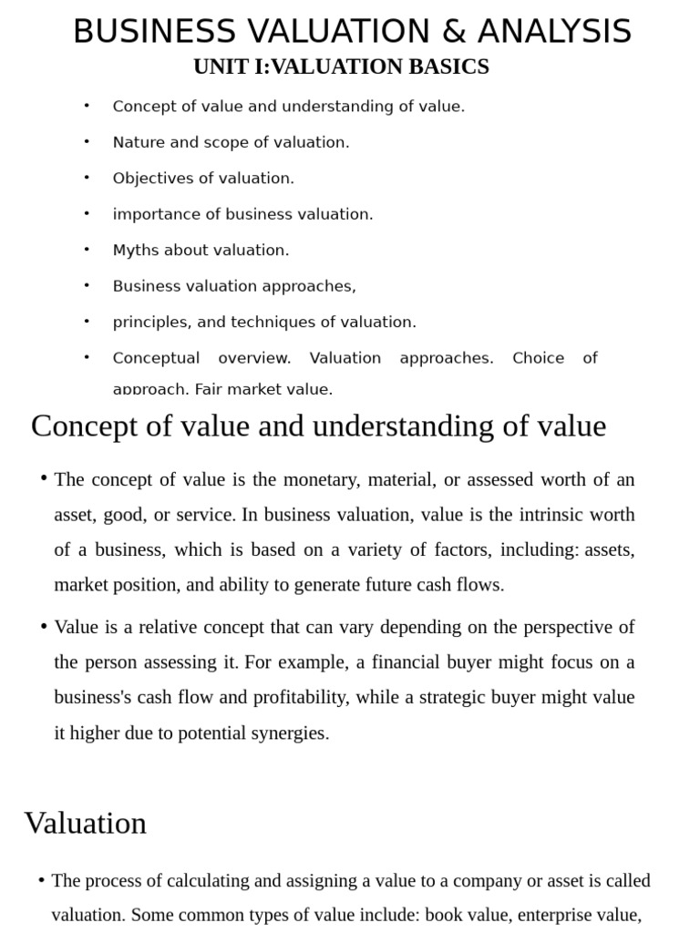 Business Valuation Fundamentals | PDF | Valuation (Finance ...