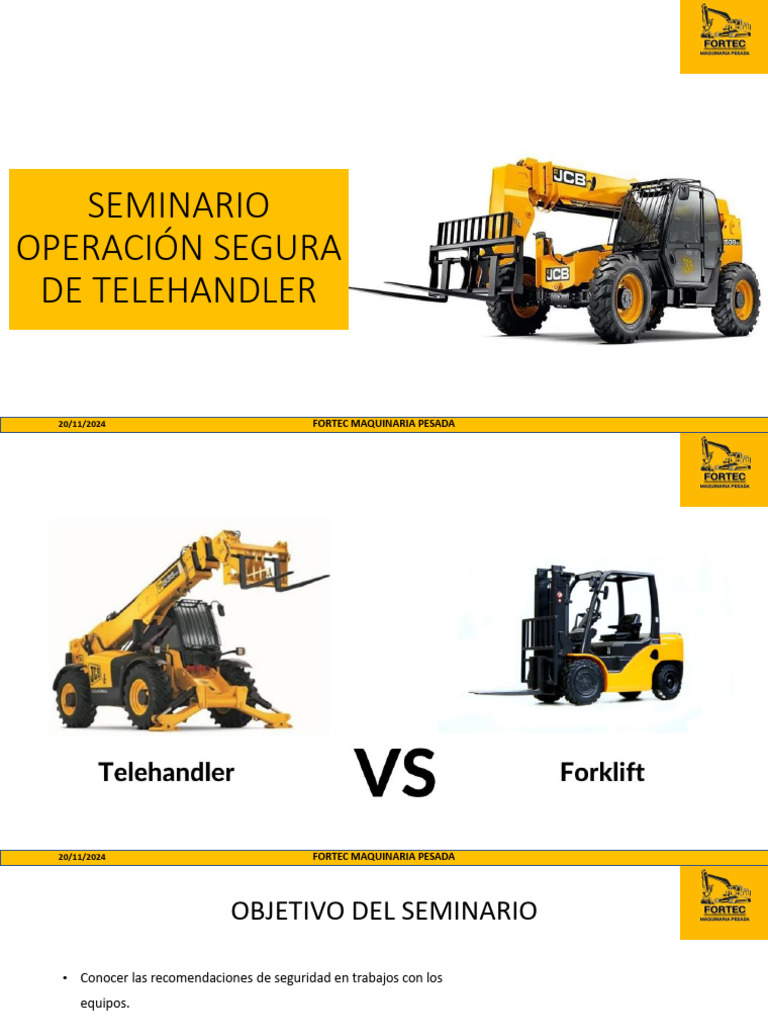 Seminario Operacion Segura Con Telehandler | PDF | Camión | Máquina elevadora