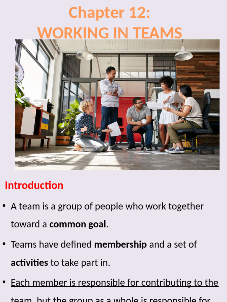 CH - 12 Working in Teams | PDF | Power (Social And Political) | Scrum ...