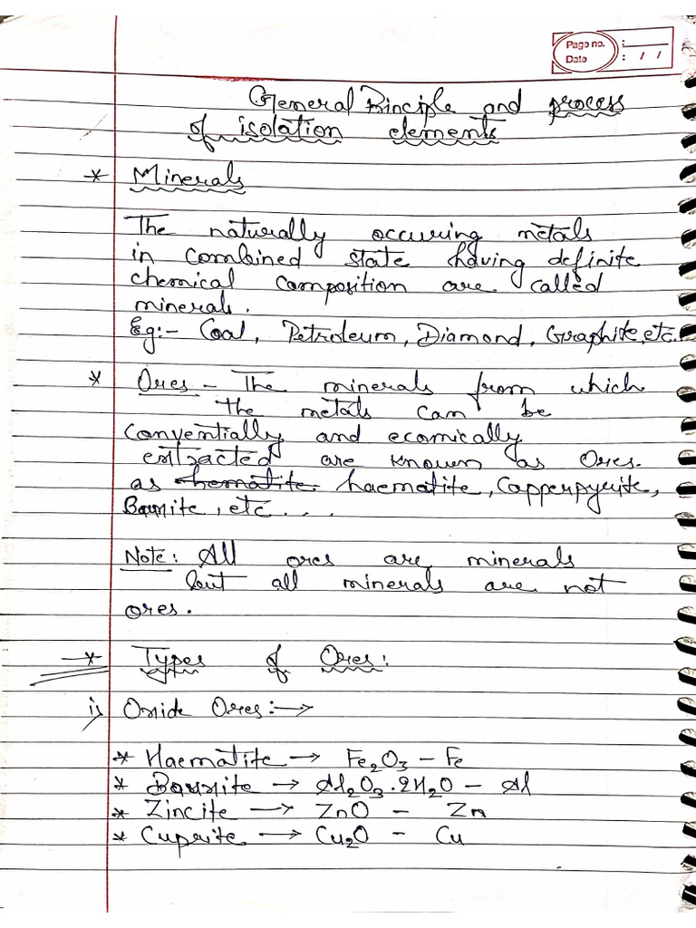 Metallurgy Chemistry Class 12 | PDF