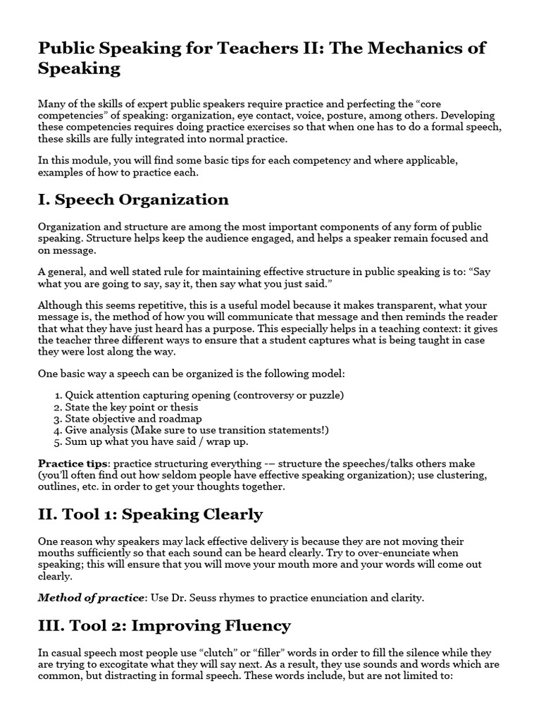 Mechanics of Speakign Yale | PDF | Public Speaking | Speech