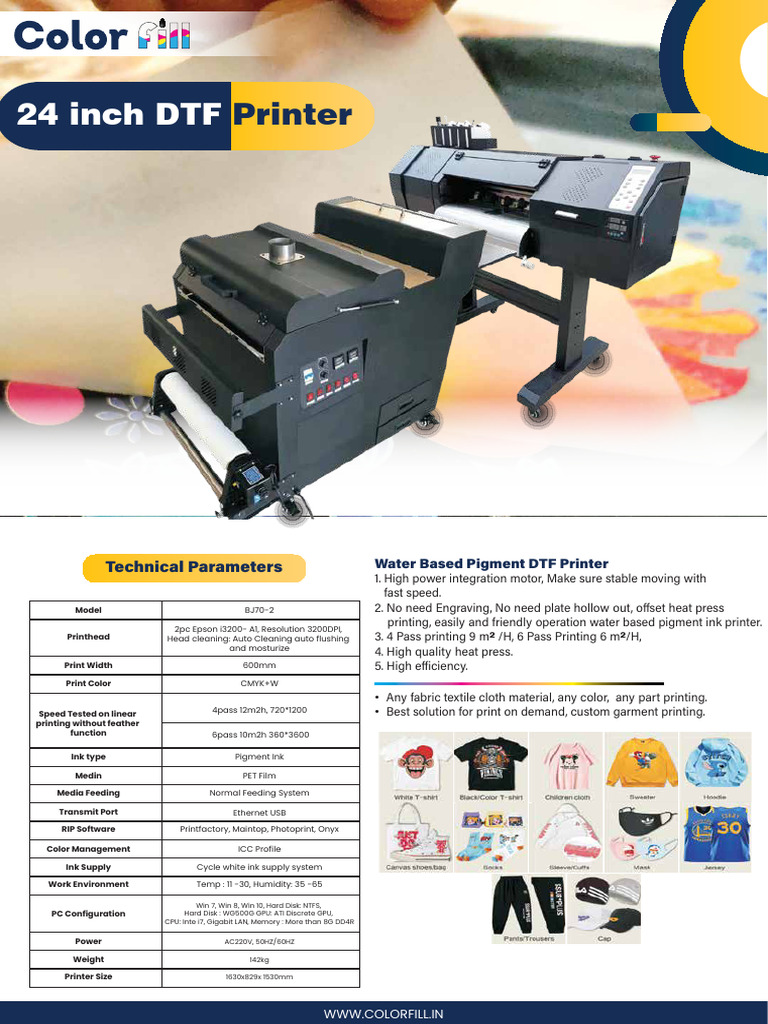 24-Inch DTF Printer Specifications | PDF | Printer (Computing) | Computing