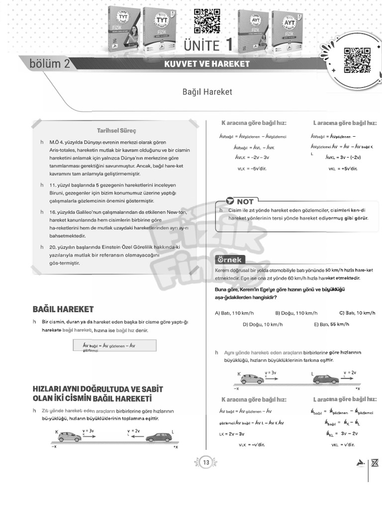 Bagil Hareket Fizik Ayt Konu Anlatimi | PDF