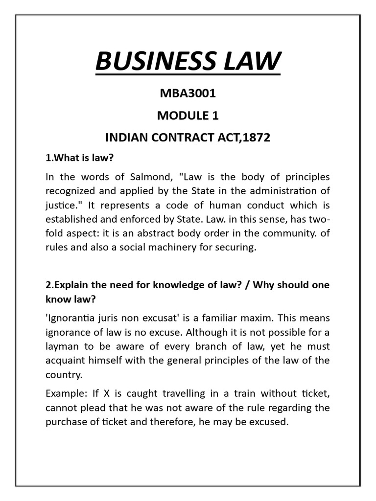 BUSINESS LAW | PDF | Offer And Acceptance | Legal Ethics