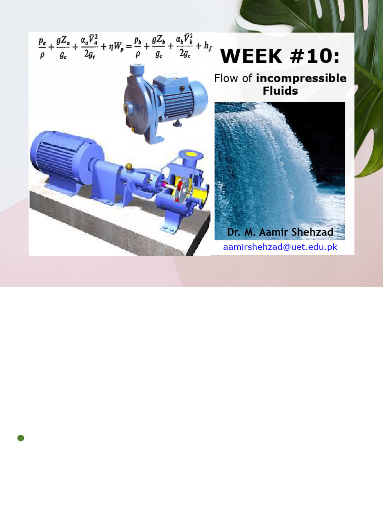 FF24 - Week #10 - Flow of Incompressible Fluids | PDF | Technology ...