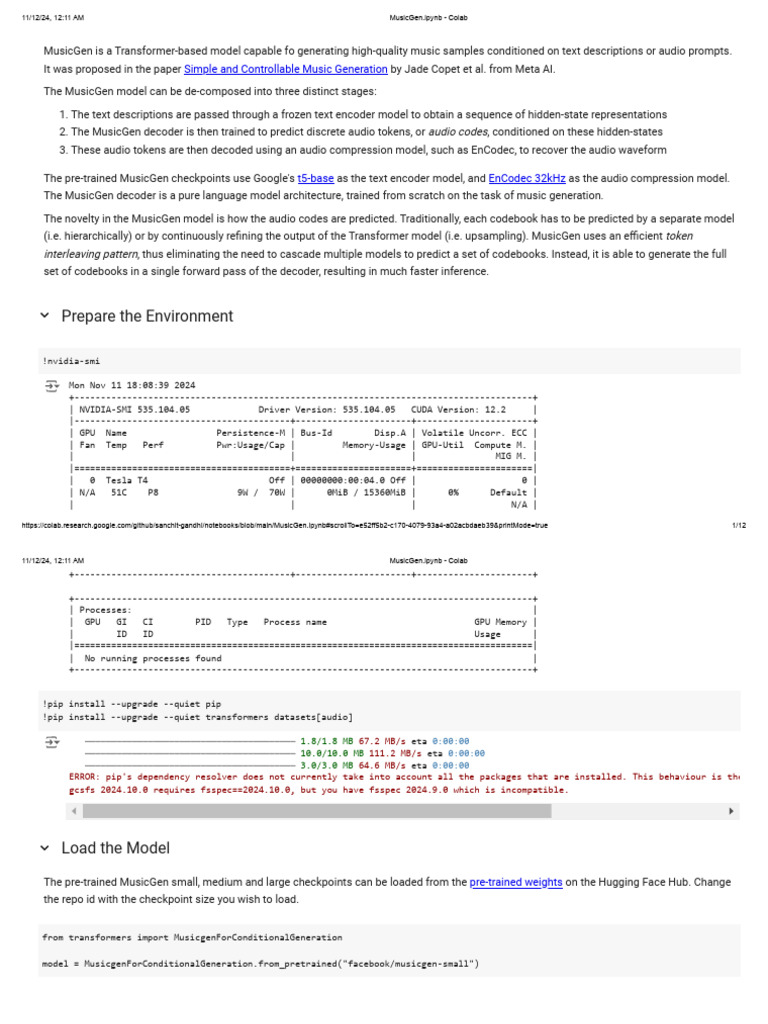 MusicGen - Ipynb - Colab | PDF | Data Compression | Computer Engineering