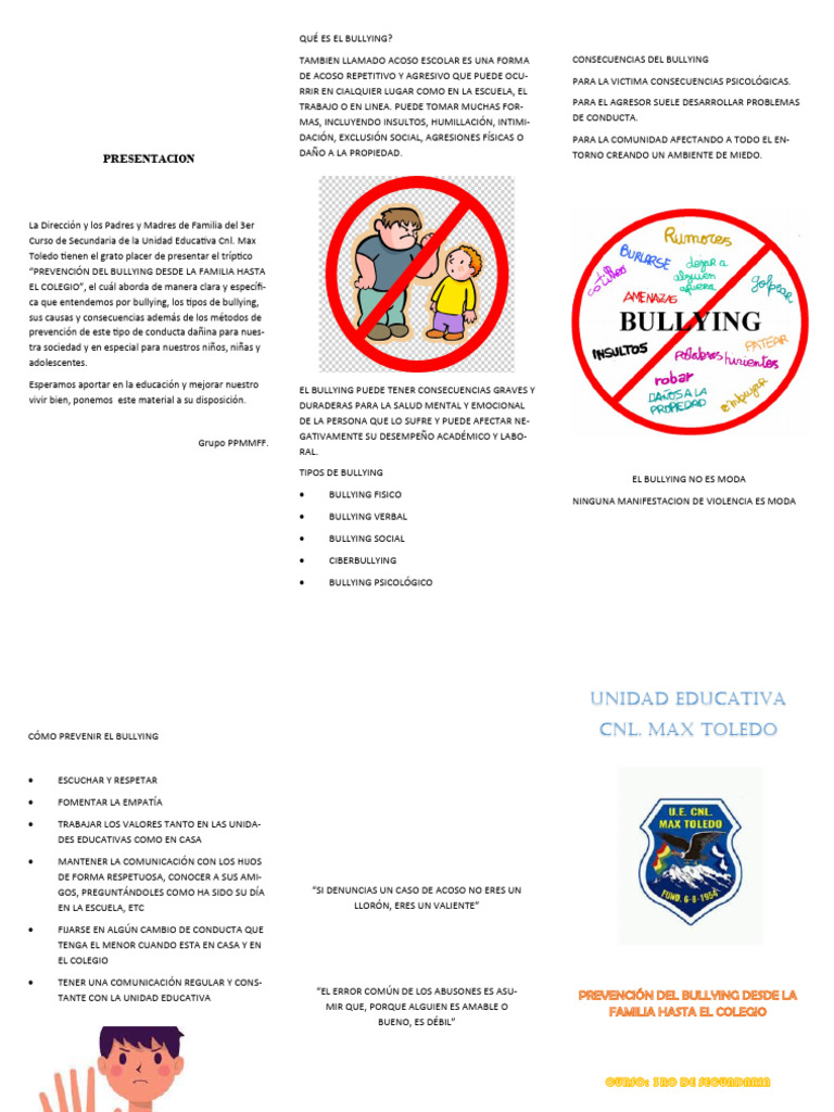 Triptico Bullying | PDF