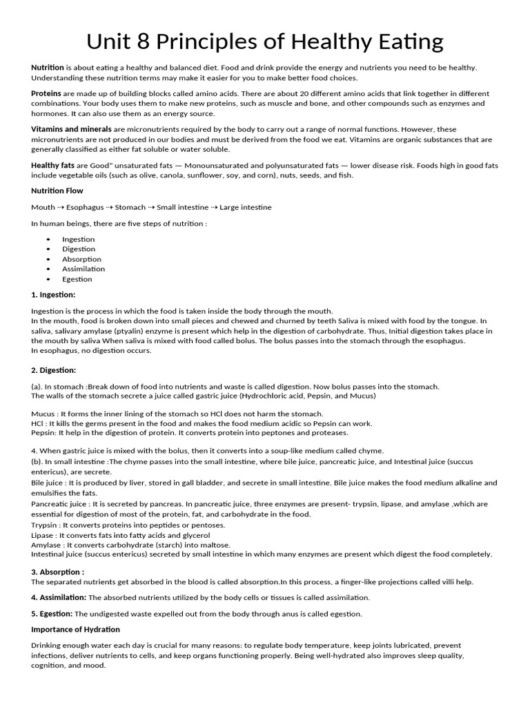 Pathfit2 Handout 8 Nutrition | PDF | Digestion | Stomach