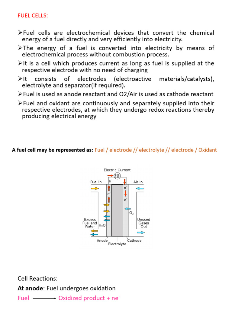 MODULE 1-Fuel Cells - 23-01-2023 | PDF | Fuel Cell | Redox