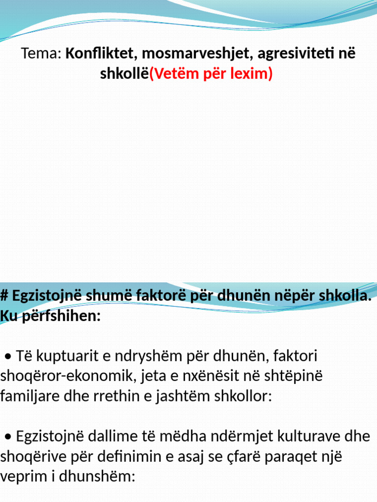 Ligj. 10.1 Zgjidhja e Konflikteve Në Sistemin Arsimor (Lexim) | PDF