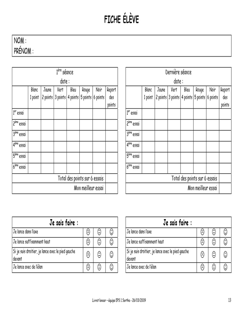 Grille Évaluation Élève Lancer | PDF | Graphisme | Traitement d'image