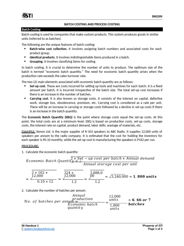 06 Handout 1 | PDF | Cost Of Goods Sold | Economies