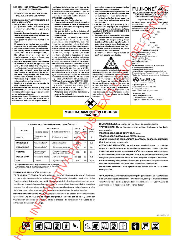 Ficha Técnica de Fujione 40 EC | PDF