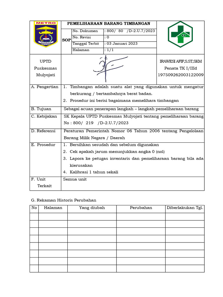 Sop Timbangan | PDF | Hukum | Sains & Matematika