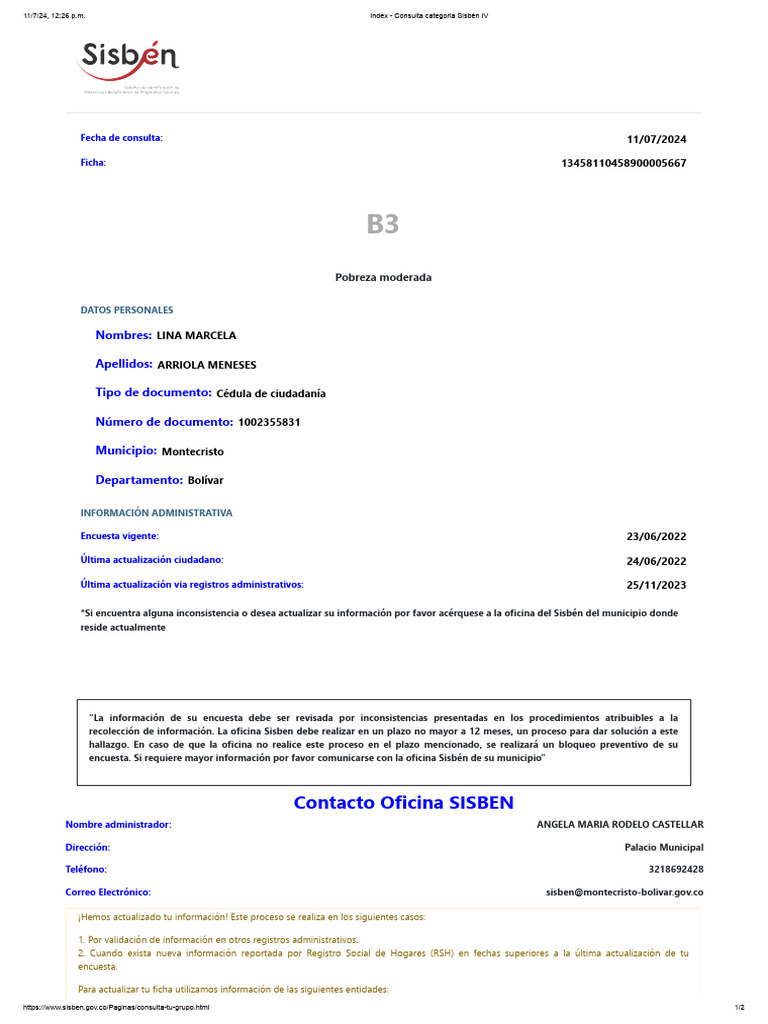 Sisbén IV | PDF