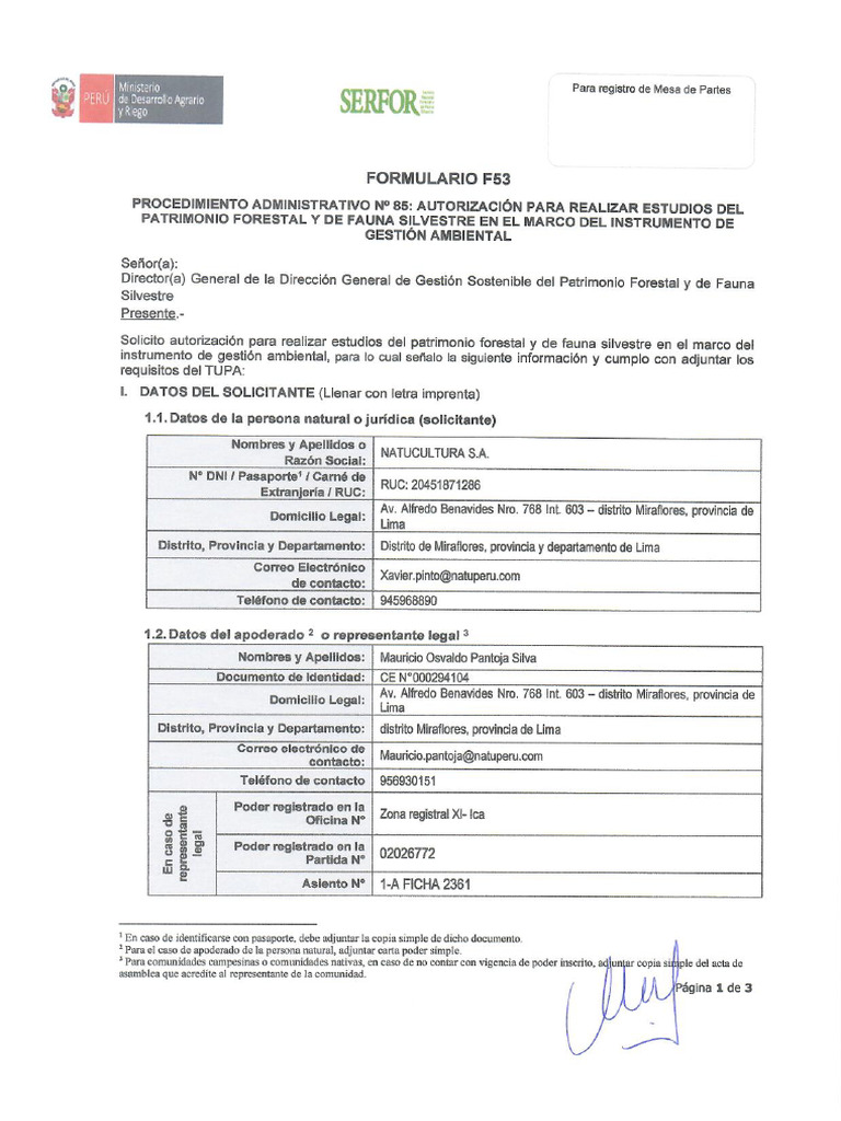 Formulario F53 | PDF