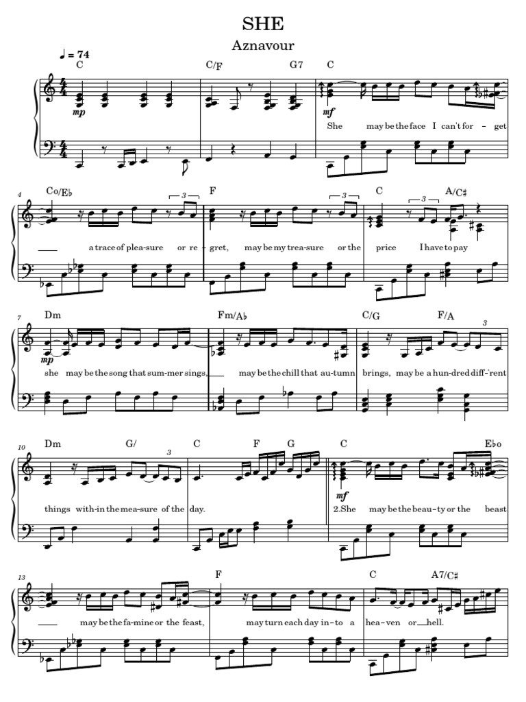 She Charles Aznavour | PDF