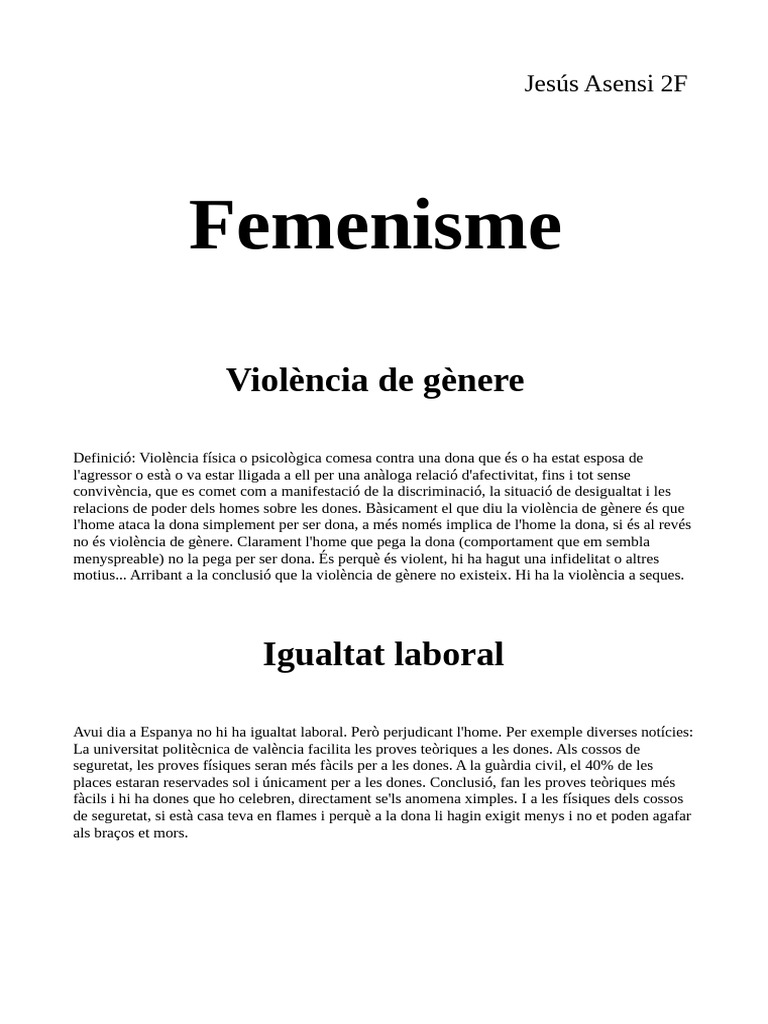 Femenisme Treball Valencia | PDF