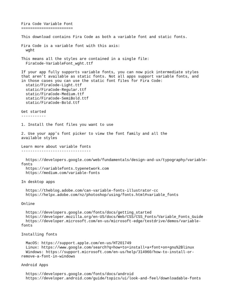 Fira Code Read | PDF
