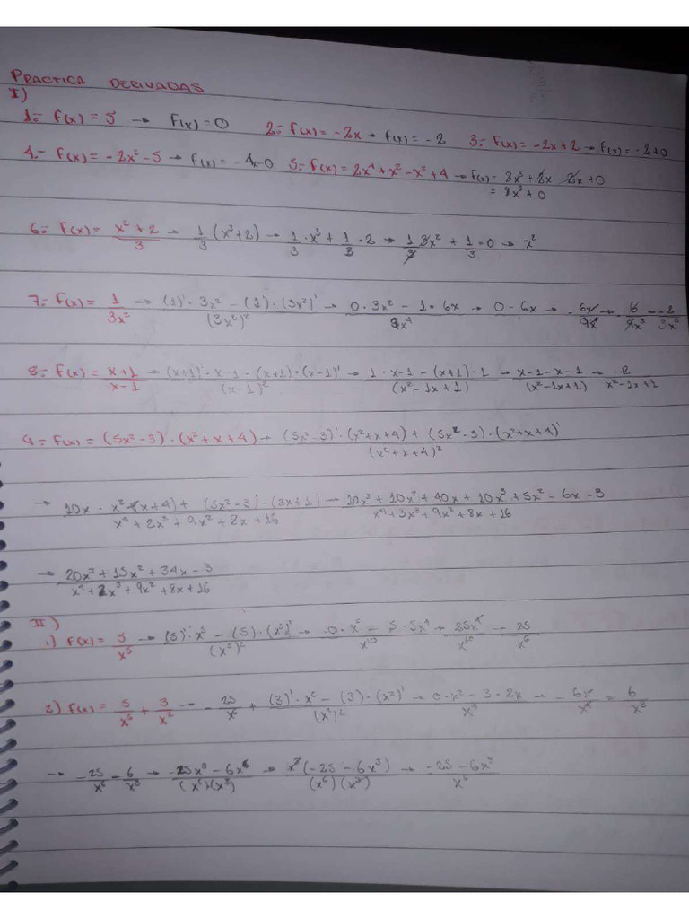 Practica Derivadas Por Formulas | PDF