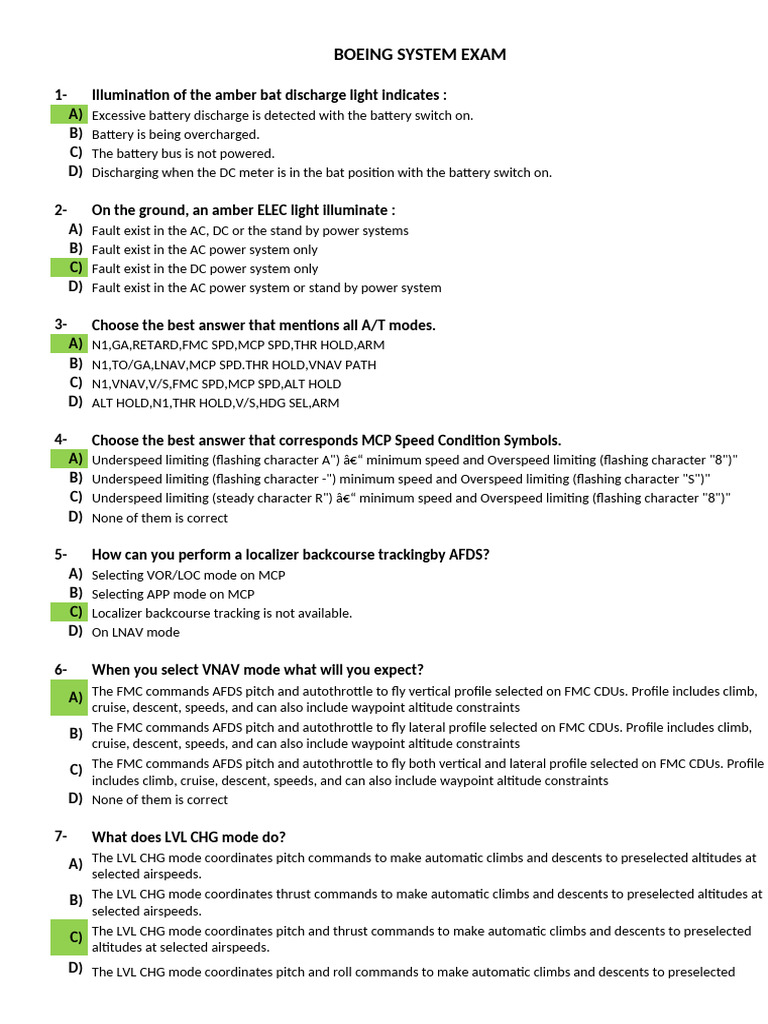 Boeing System Exam-2 | PDF | Aerospace | Aircraft