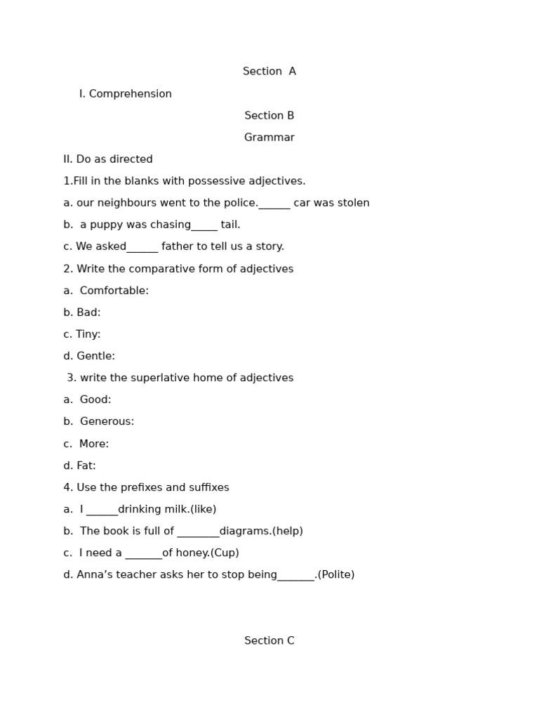 Grammar and Literature Exercises | PDF | Language Arts & Discipline | Foreign Language Studies