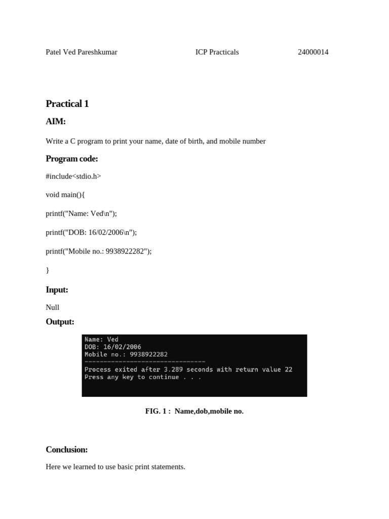 C Programming Practical Exercises Guide | PDF | Computer Programming | Software Engineering