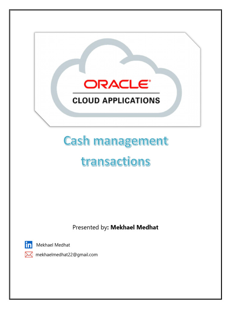 Fusion Cash Management Transactions | PDF | Microsoft Excel | Accounts ...
