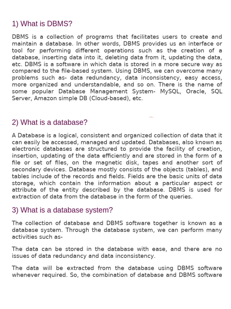 TAE TE DBMS Oral Questions | PDF | Databases | Relational Database TAE TE DBMS Oral Questions | PDF | Databases | Relational Database