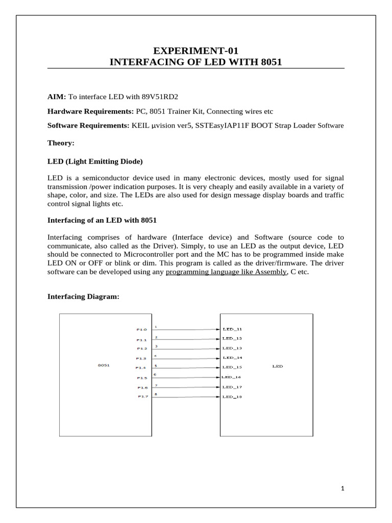 Interfacing LED with 8051 Microcontroller | PDF | Booting | Icon ...