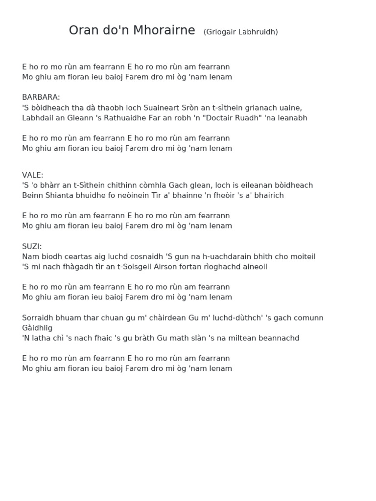 9-Oran Do'n Mhorairne | PDF