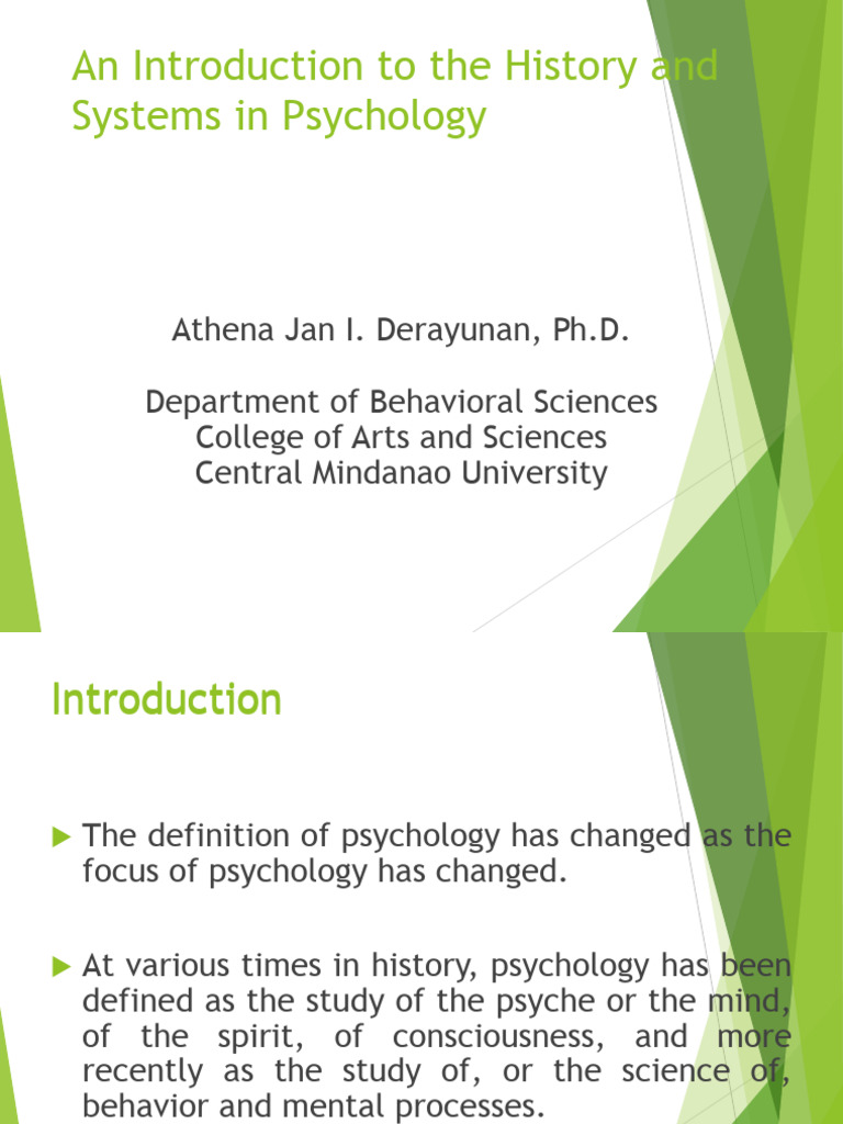 1 INTRO History of Psychology | PDF | Psychology | Determinism